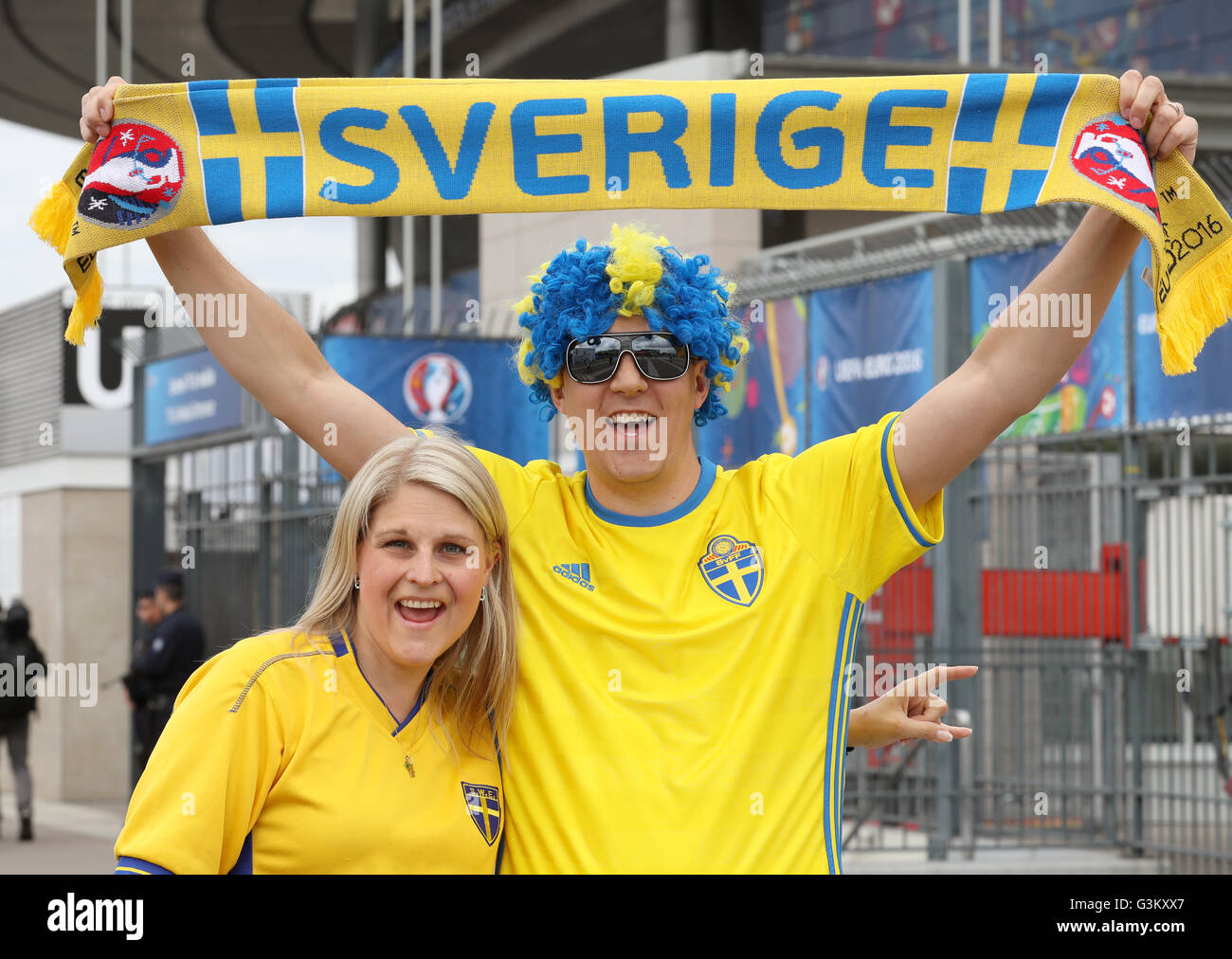 Sweden fans outside the stadium during the UEFA Euro 2016, Group D ...