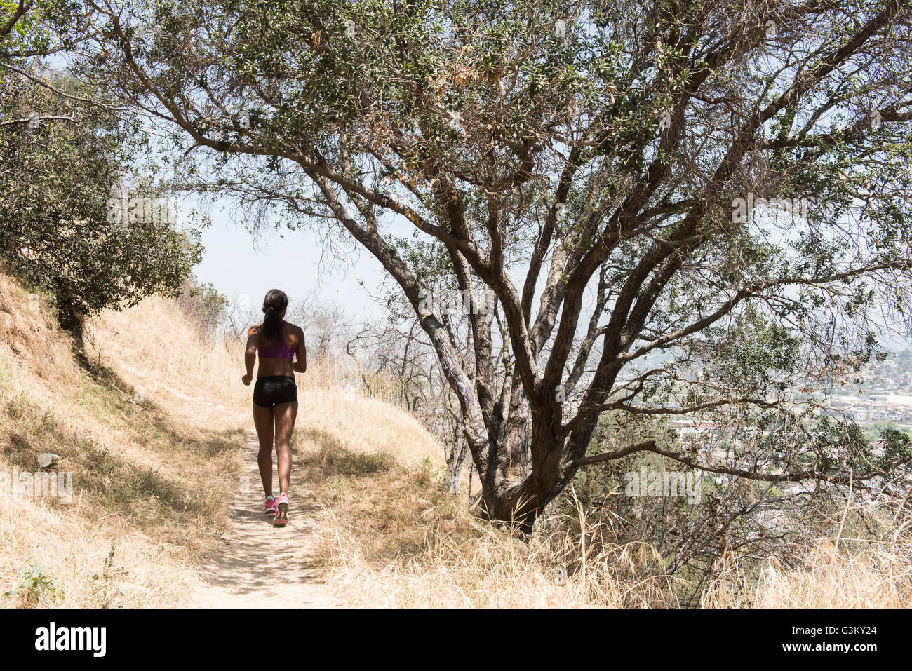 African American Running Woman Back High Resolution Stock Photography ...
