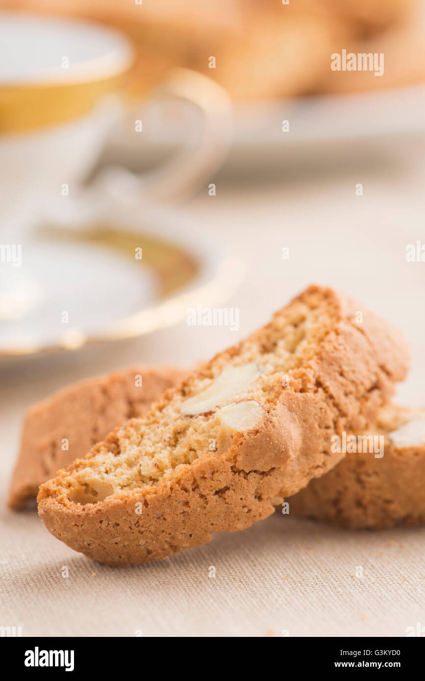Italian almond cookies and a cup of coffee Stock Photo - Alamy