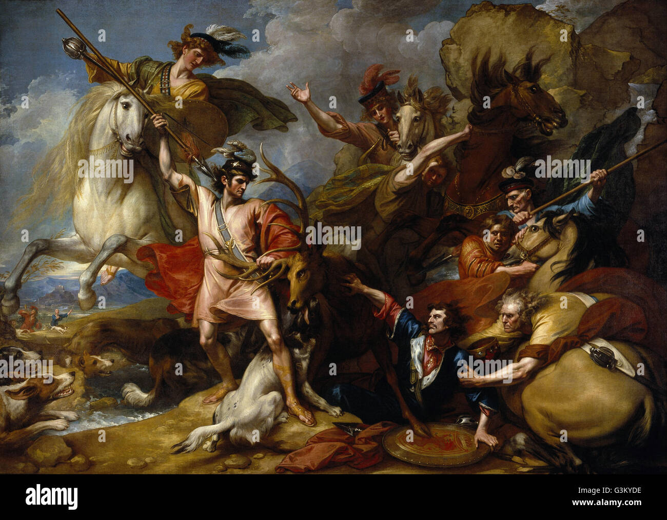 Benjamin West - Alexander III of Scotland Rescued from the Fury of a ...