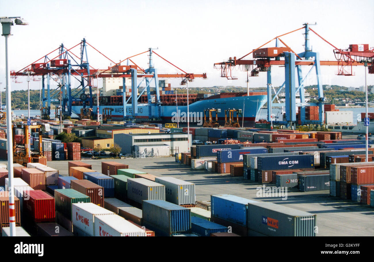 Container port in Gothenburg Sweden Stock Photo - Alamy