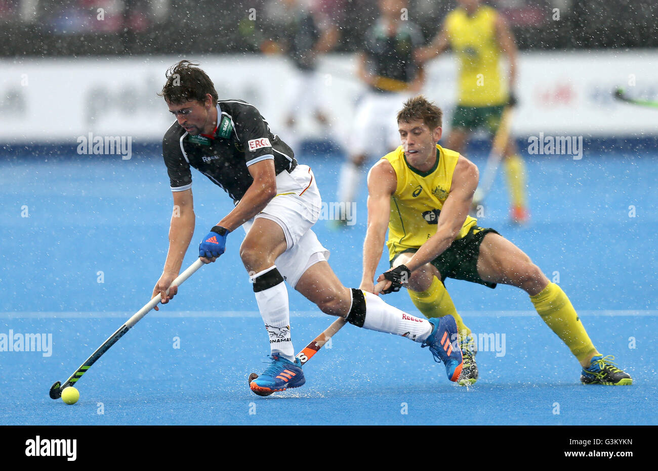 Germany's Tobias Hauke (left) and Australia's Eddie Ockenden battle for ...