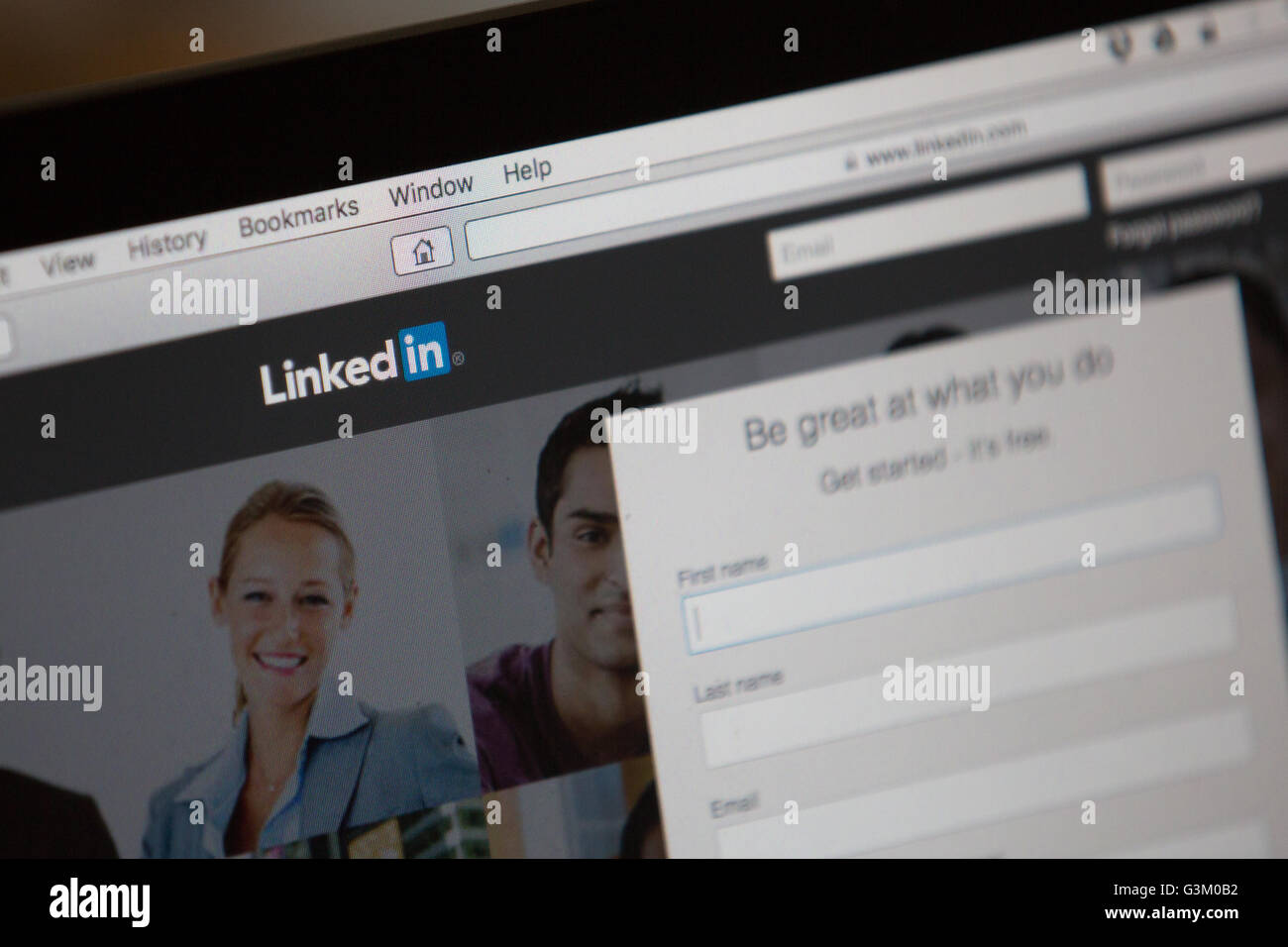 LinkedIn homepage login screen pictured in Kingston, Ont., on June 13 ...