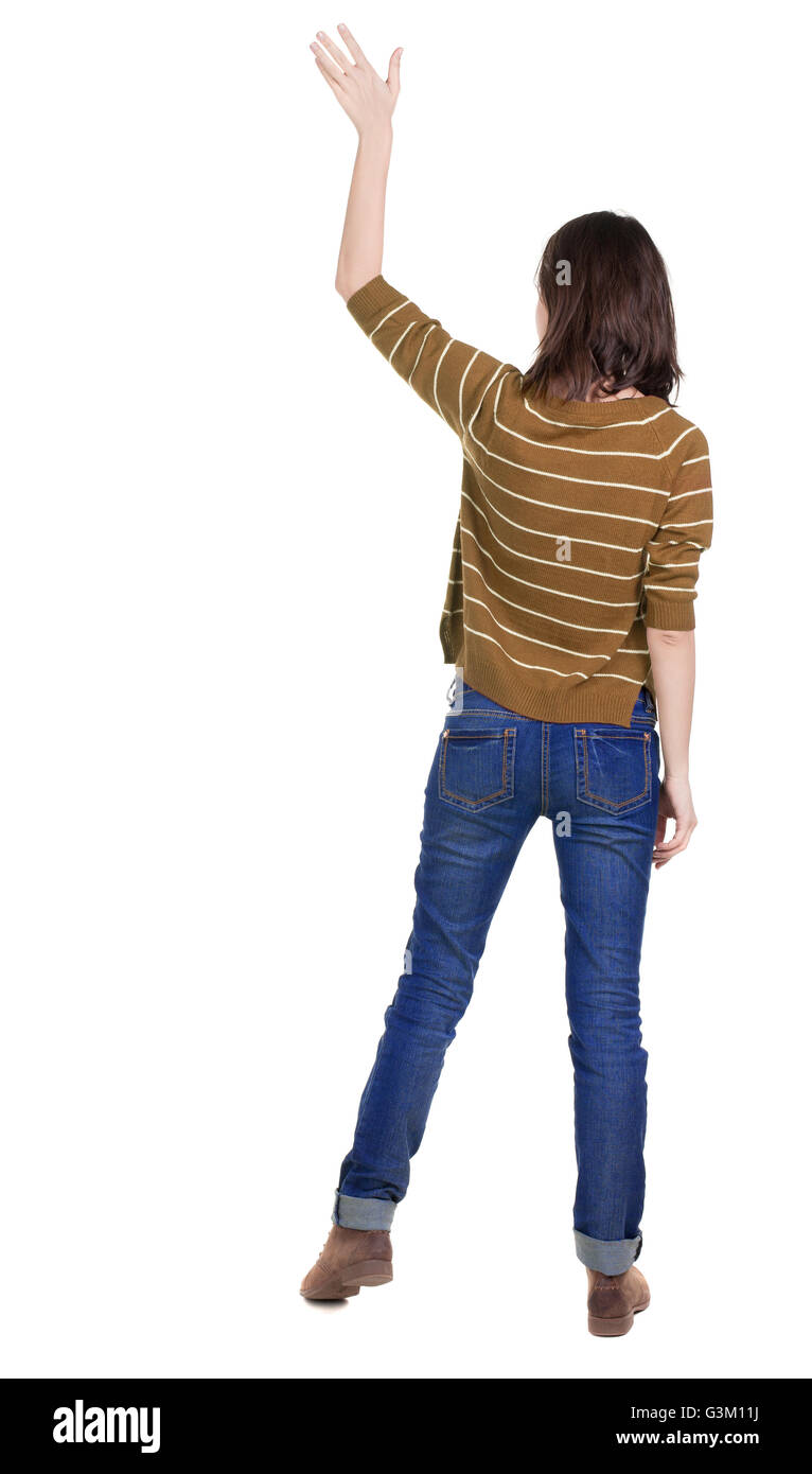 Waving hand from behind Cut Out Stock Images & Pictures - Alamy