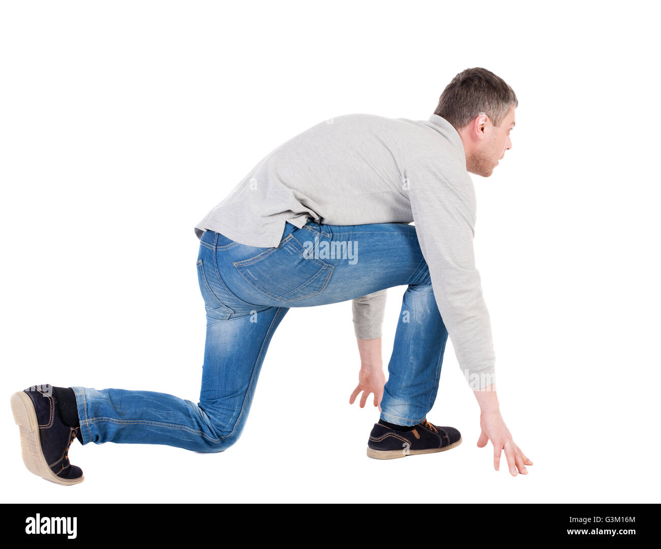 back view of running man. walking guy in motion. Rear view people ...