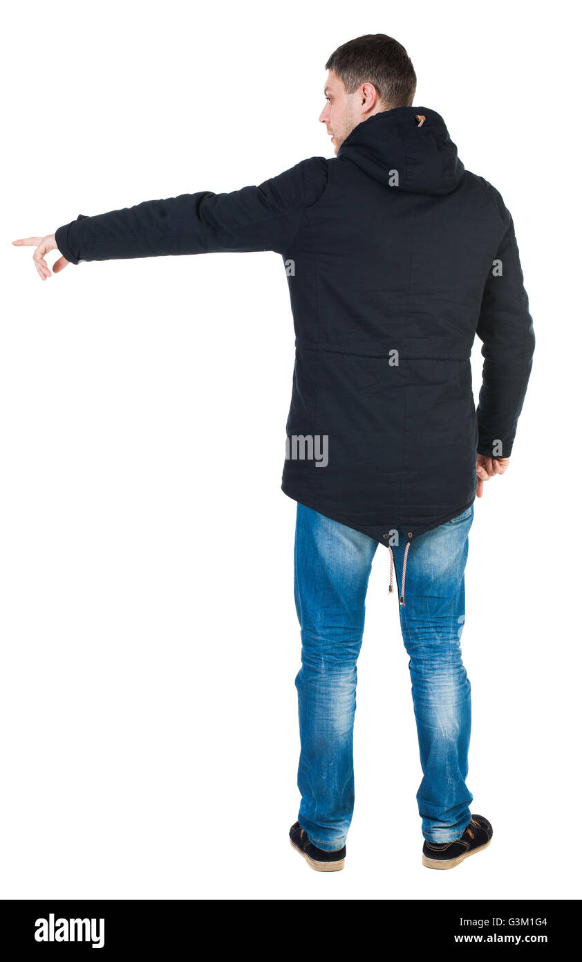 Backside view man in jacket Cut Out Stock Images & Pictures - Alamy