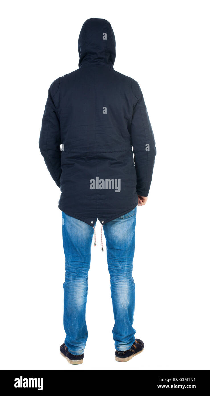 Backside view man in jacket Cut Out Stock Images & Pictures - Alamy