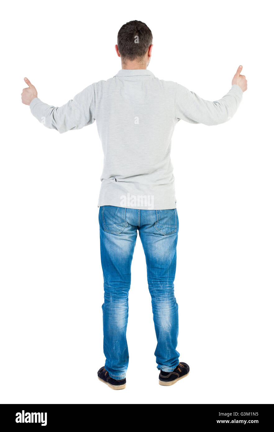 Back view of man hiking Cut Out Stock Images & Pictures - Alamy