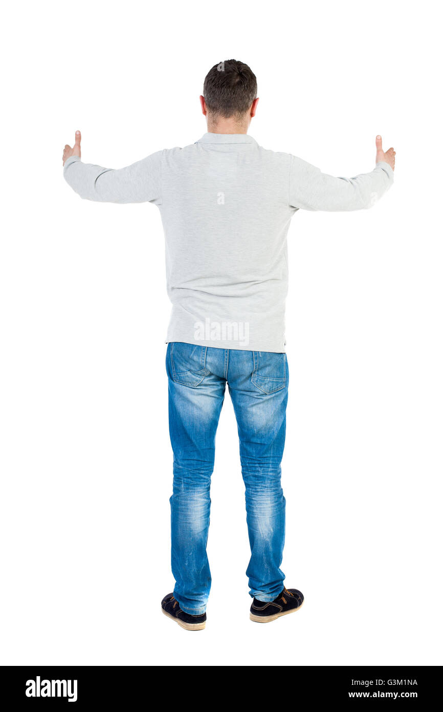 Hugging men rear view Cut Out Stock Images & Pictures - Alamy