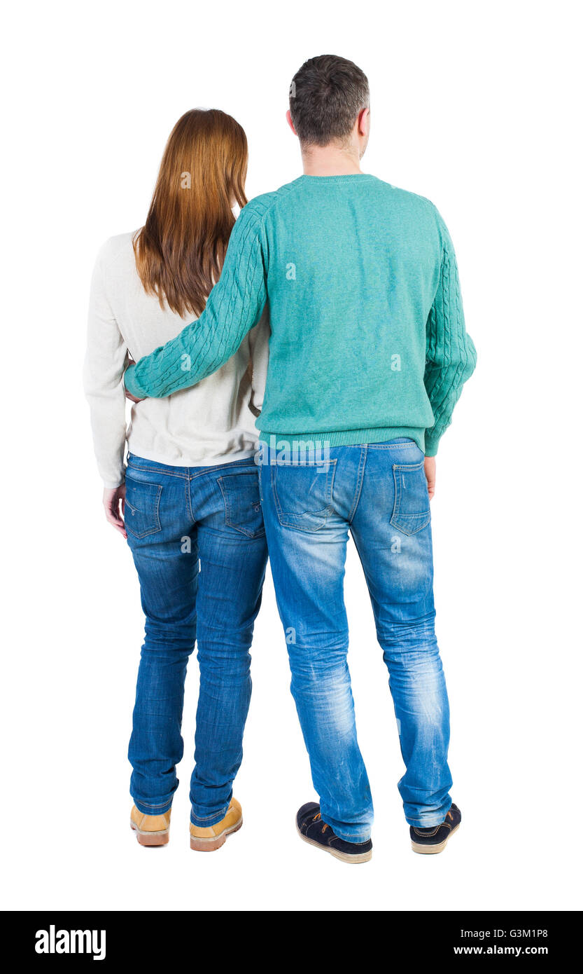 Woman Standing On Mans Back