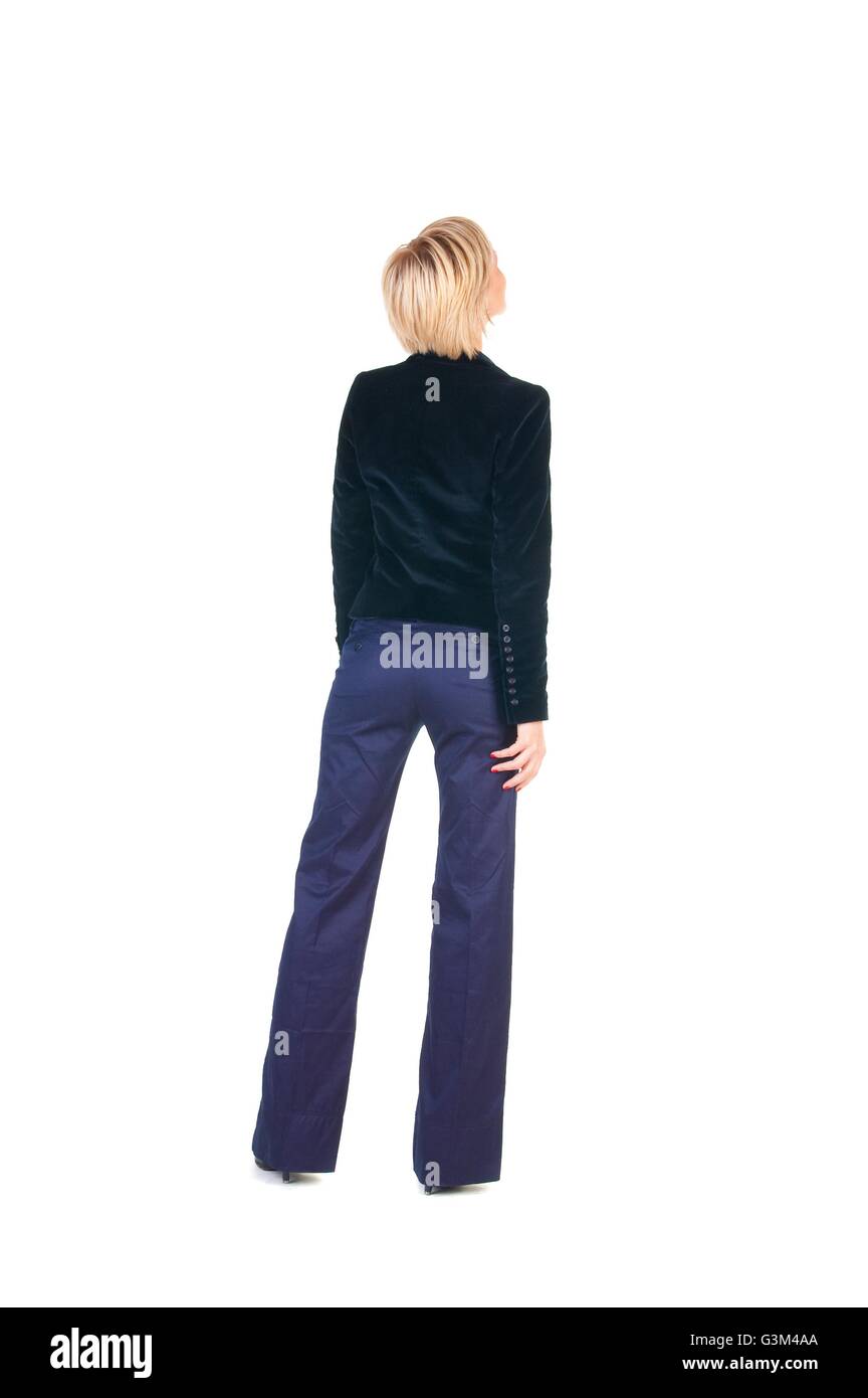 Woman looks back Cut Out Stock Images & Pictures - Alamy