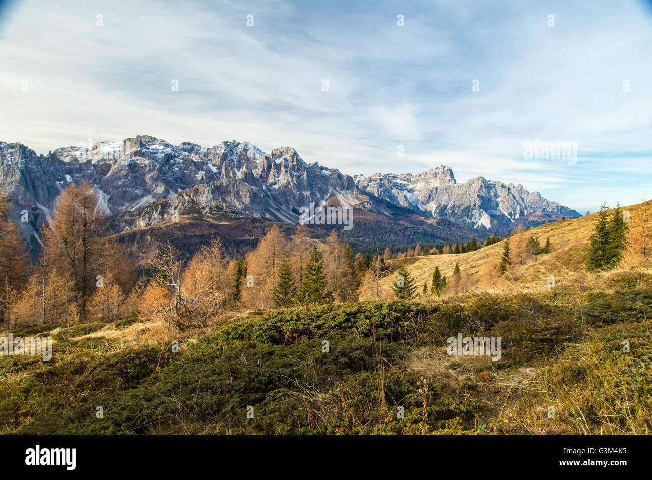 Fall is coming in the italian alps Stock Photo - Alamy