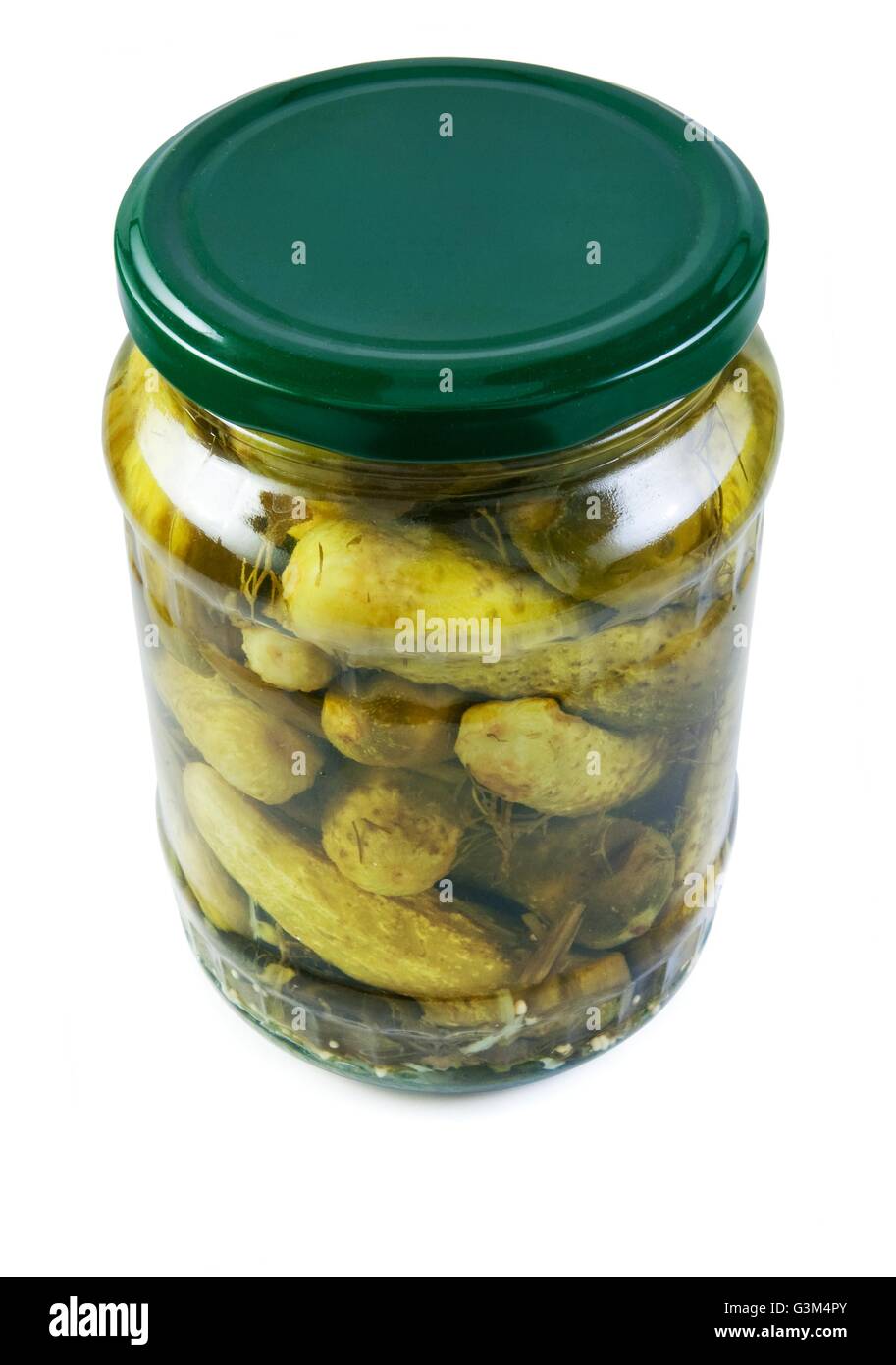 Jar with cucumbers. Isolated on the wite background Stock Photo - Alamy