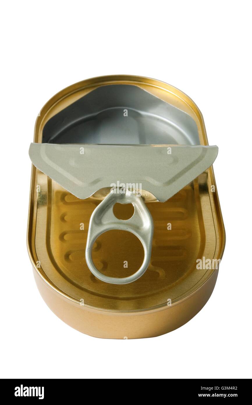 Empty can isolated on white background Stock Photo - Alamy