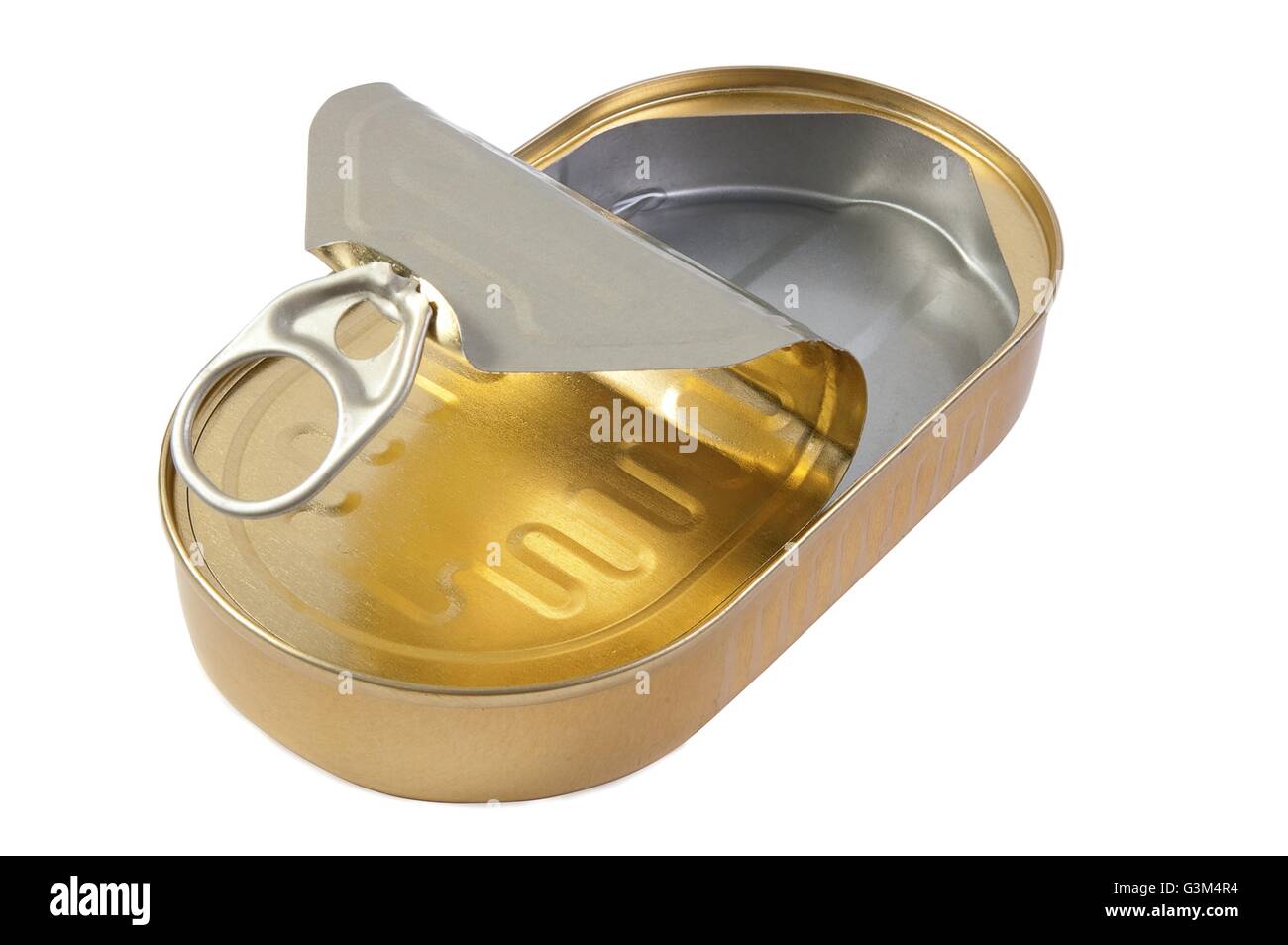Empty can isolated on white background Stock Photo - Alamy