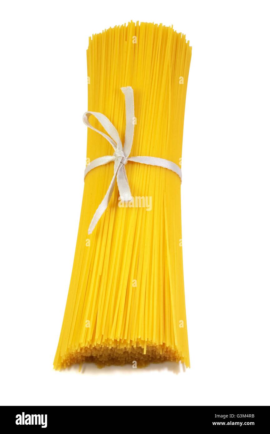 bunch of spaghetti isolated over white background Stock Photo - Alamy