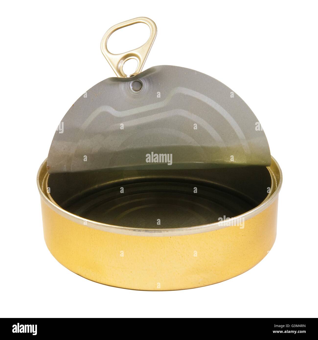 Empty can isolated on white background Stock Photo - Alamy