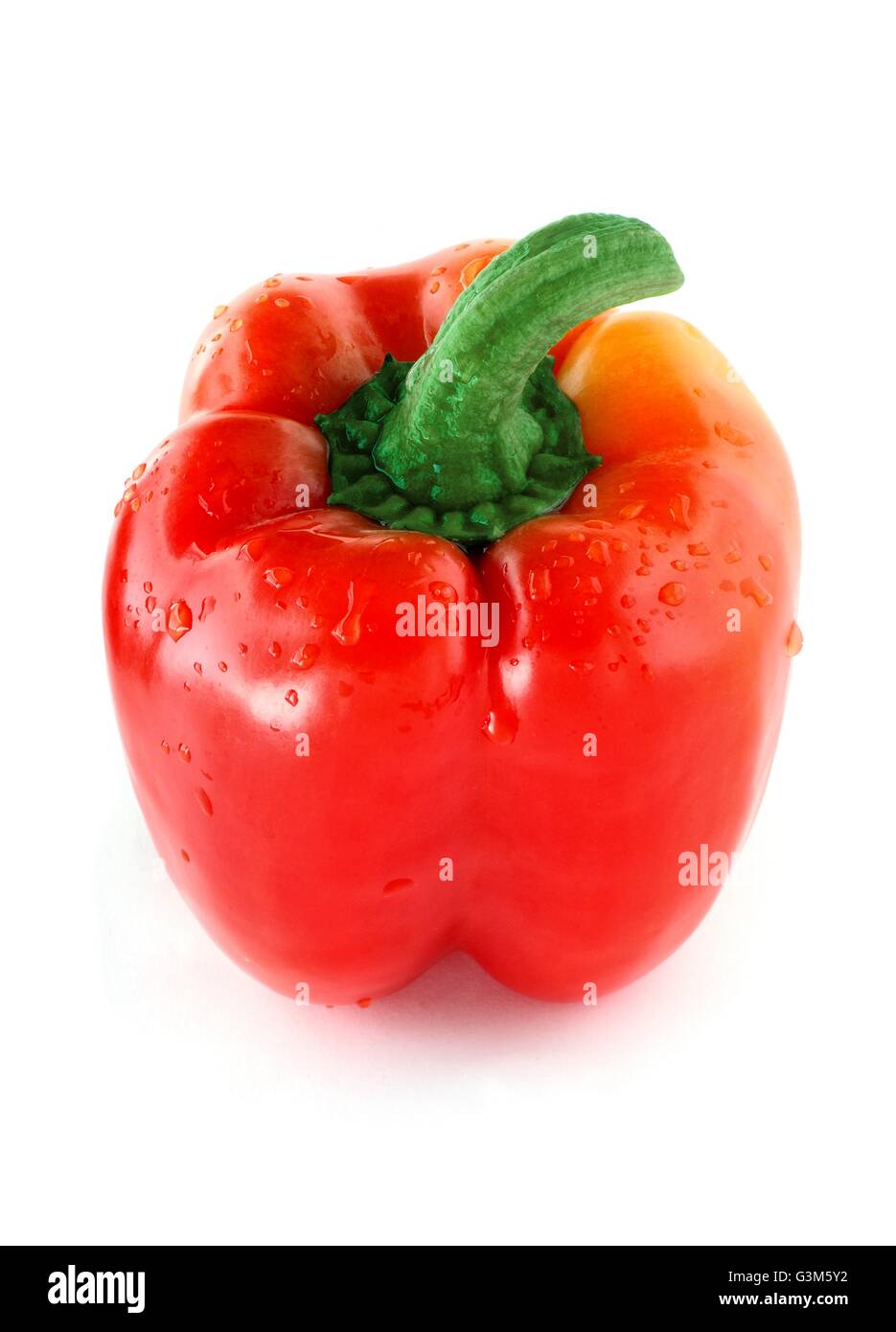Single red bell pepper, isolated over white (with path Stock Photo - Alamy