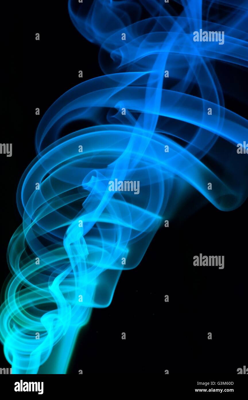 Abstract blue smoke Stock Photo - Alamy