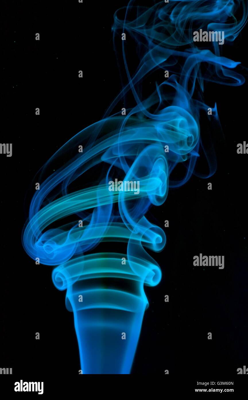 Abstract blue smoke Stock Photo - Alamy