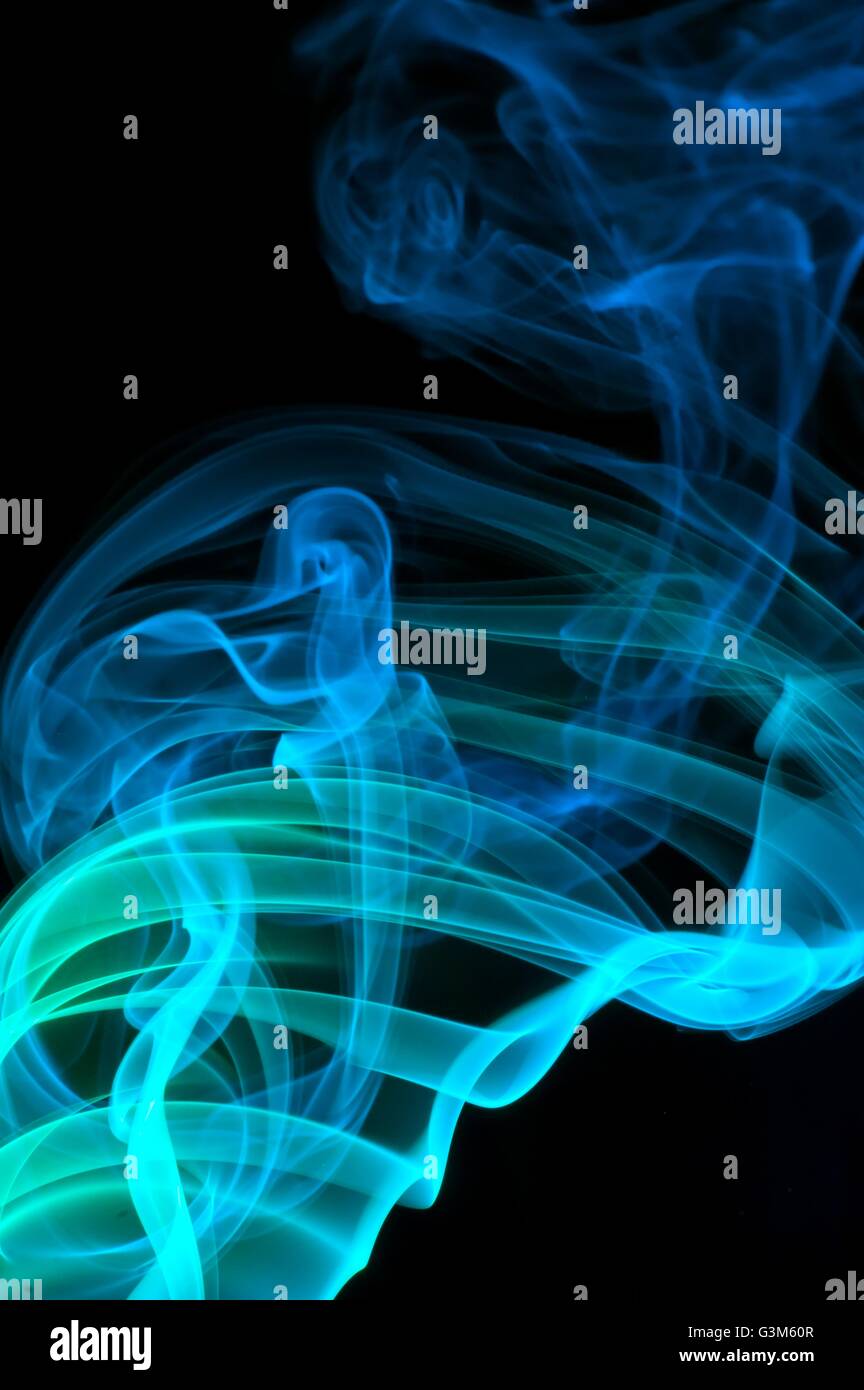 Abstract blue smoke Stock Photo - Alamy