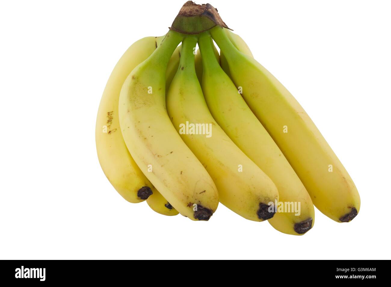 Banana cluster. Isolated over white Stock Photo - Alamy