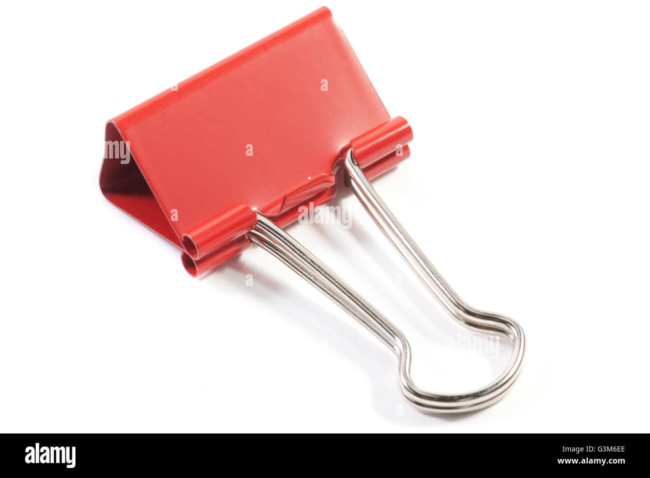 Red paper clip isolated on white background Stock Photo - Alamy