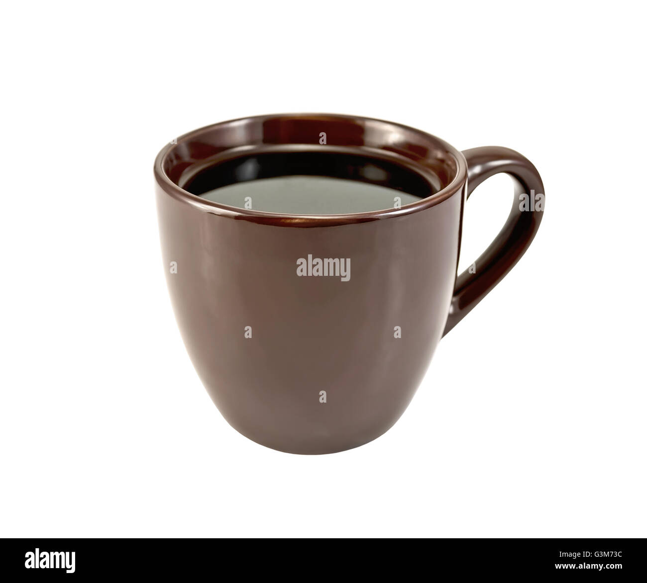 Coffee in brown cup isolated on white background Stock Photo - Alamy