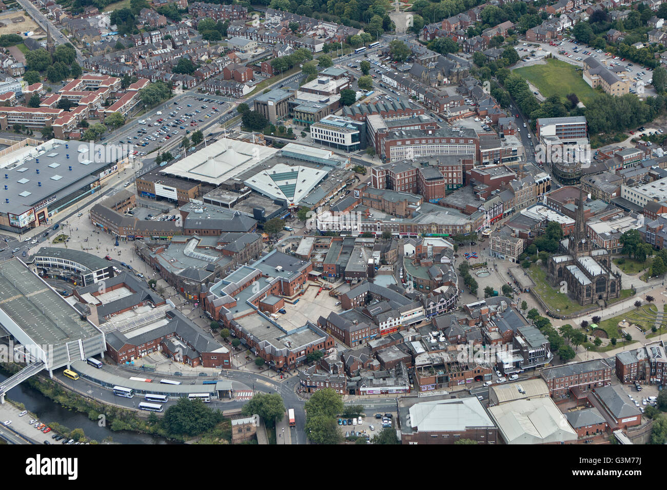 An aerial view of the South Yorkshire town of Rotherham Stock Photo - Alamy