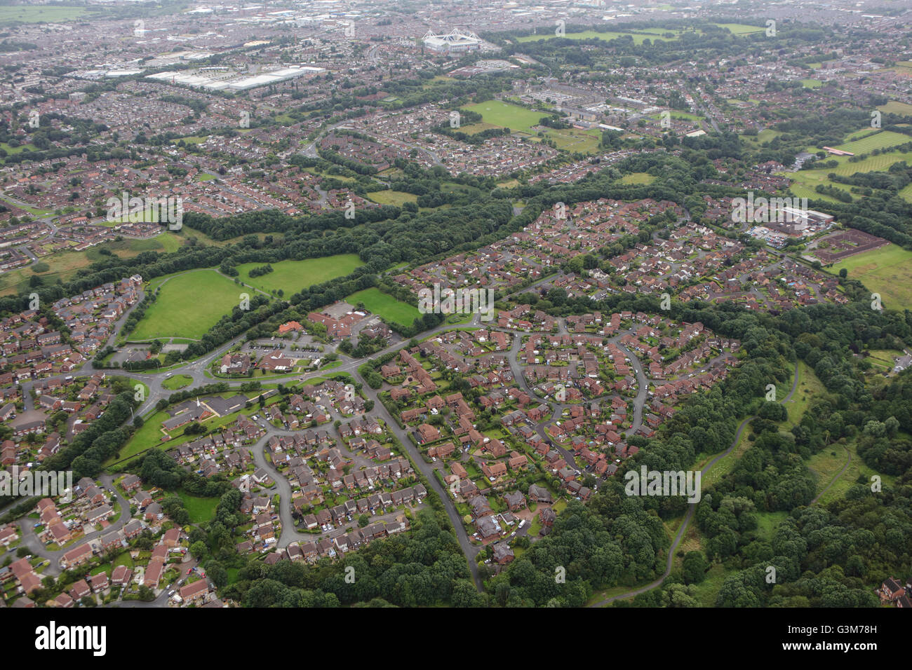 An aerial view of residential areas of Preston, Lancashire Stock Photo ... An aerial view of residential areas of Preston, Lancashire Stock Photo ...