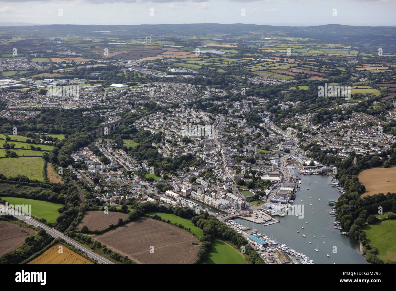 An aerial view of the Cornish town of Penryn Stock Photo - Alamy
