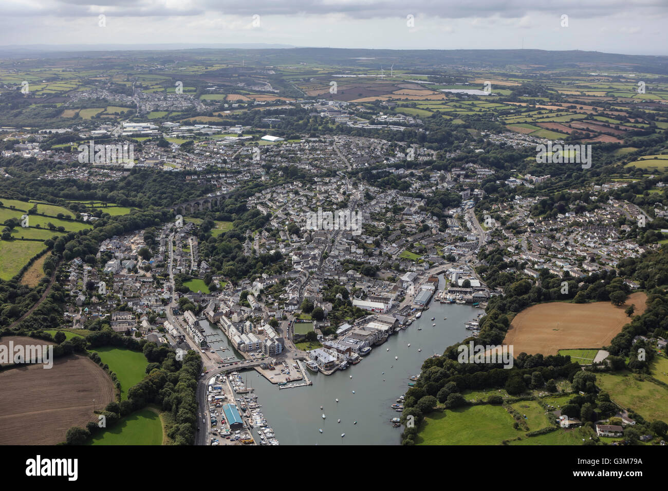 An aerial view of the Cornish town of Penryn Stock Photo - Alamy