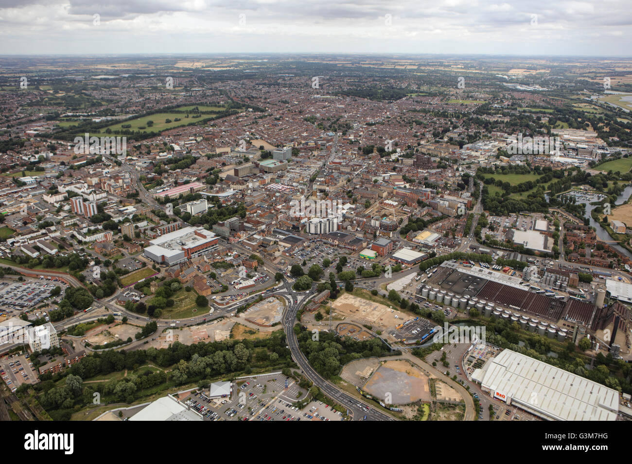 Northampton town centre aerial hi-res stock photography and images - Alamy