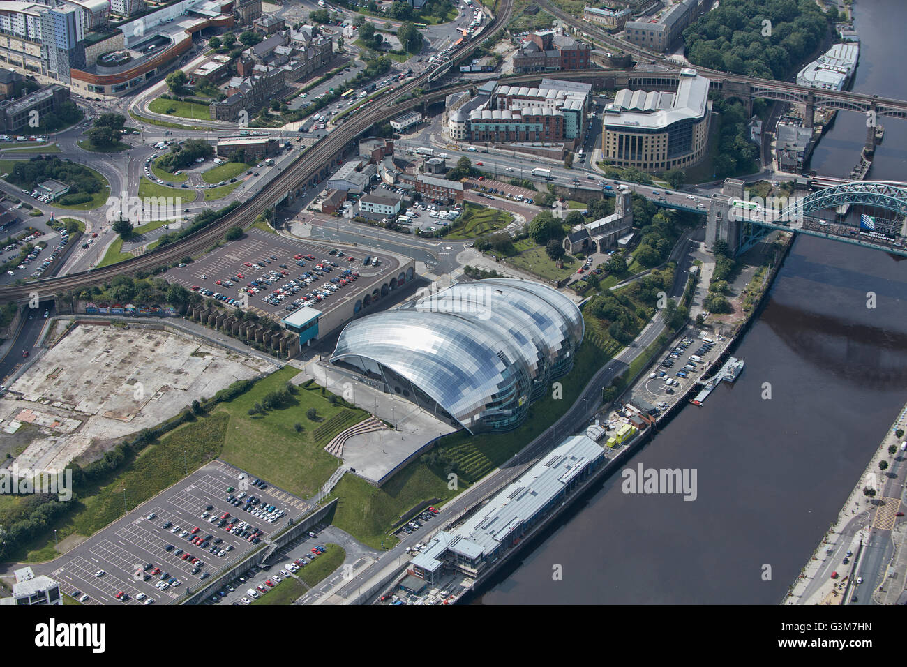 An aerial view of Sage Gateshead Stock Photo - Alamy