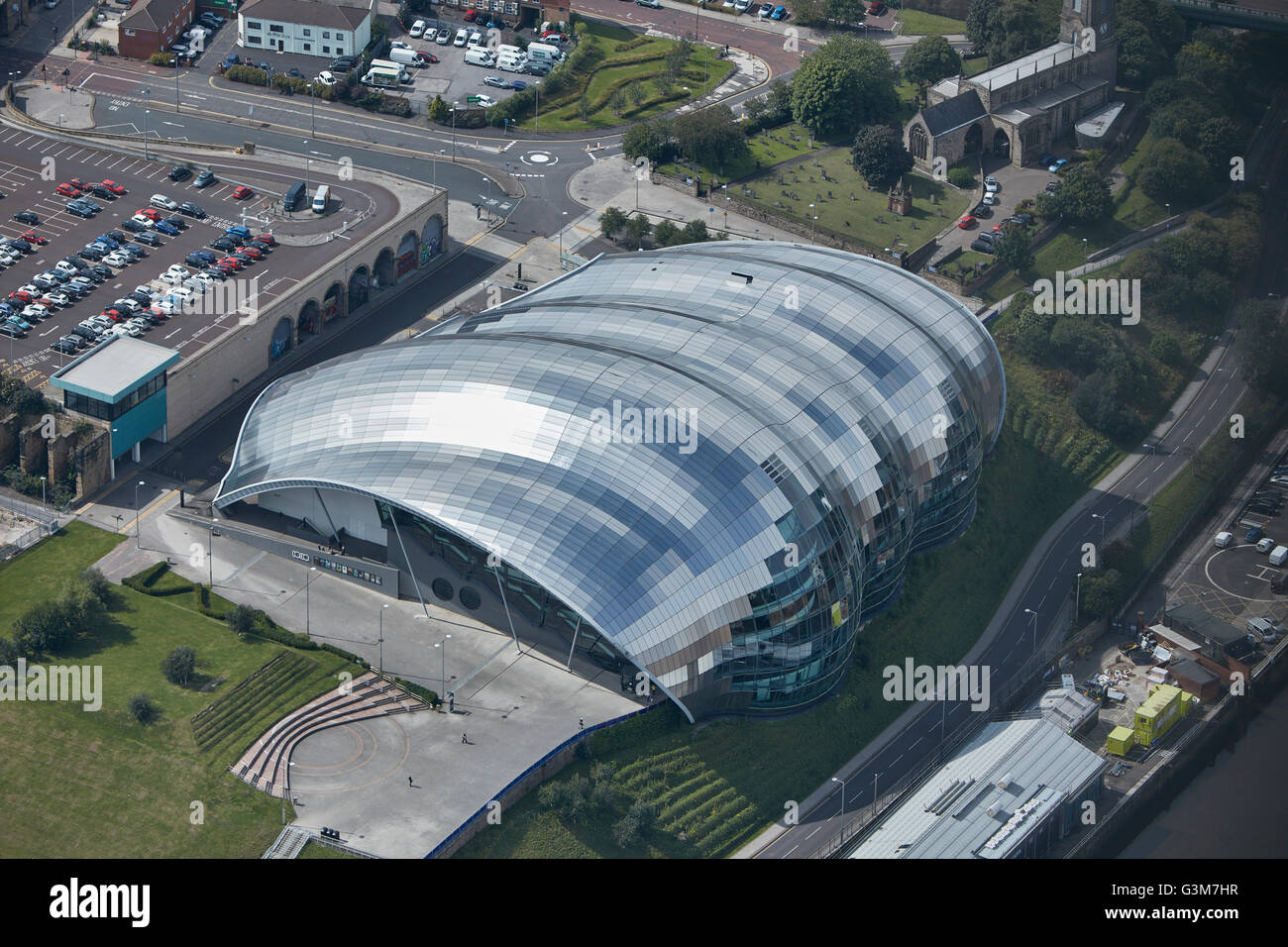 An aerial view of Sage Gateshead Stock Photo - Alamy