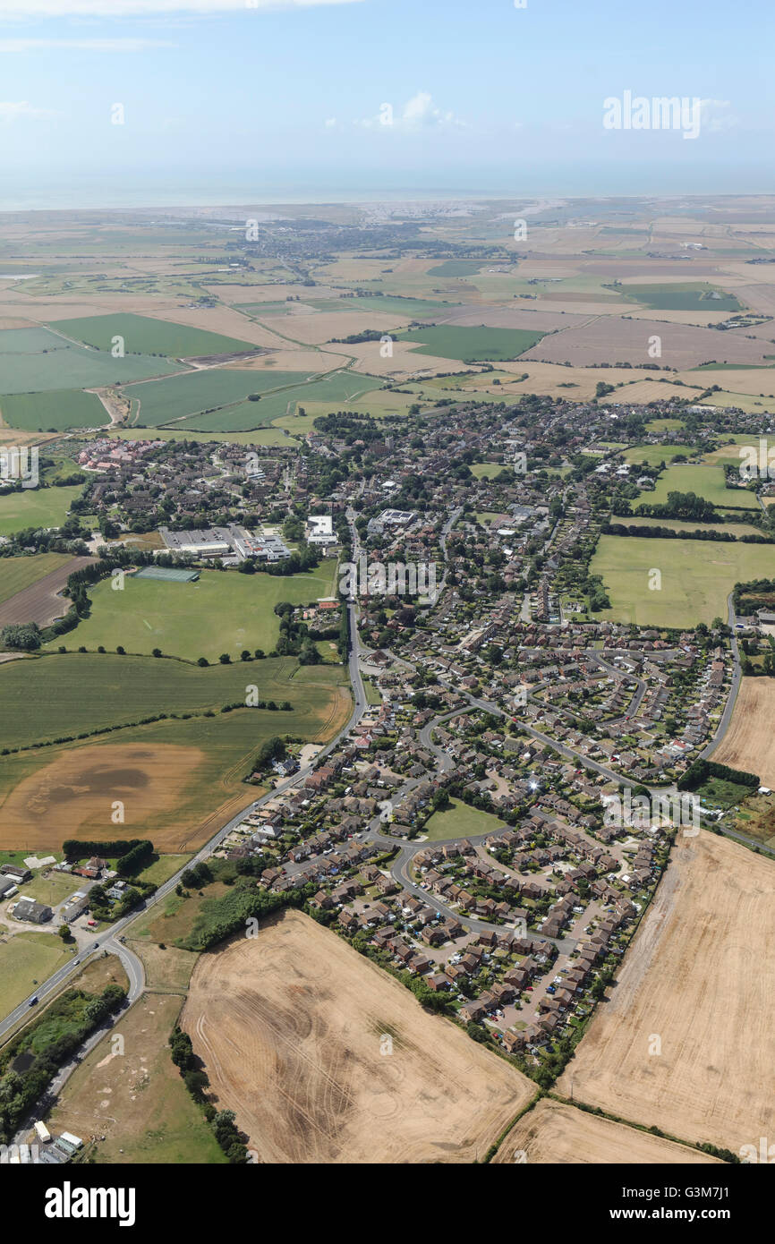 An aerial view of the Kent town of New Romney Stock Photo - Alamy