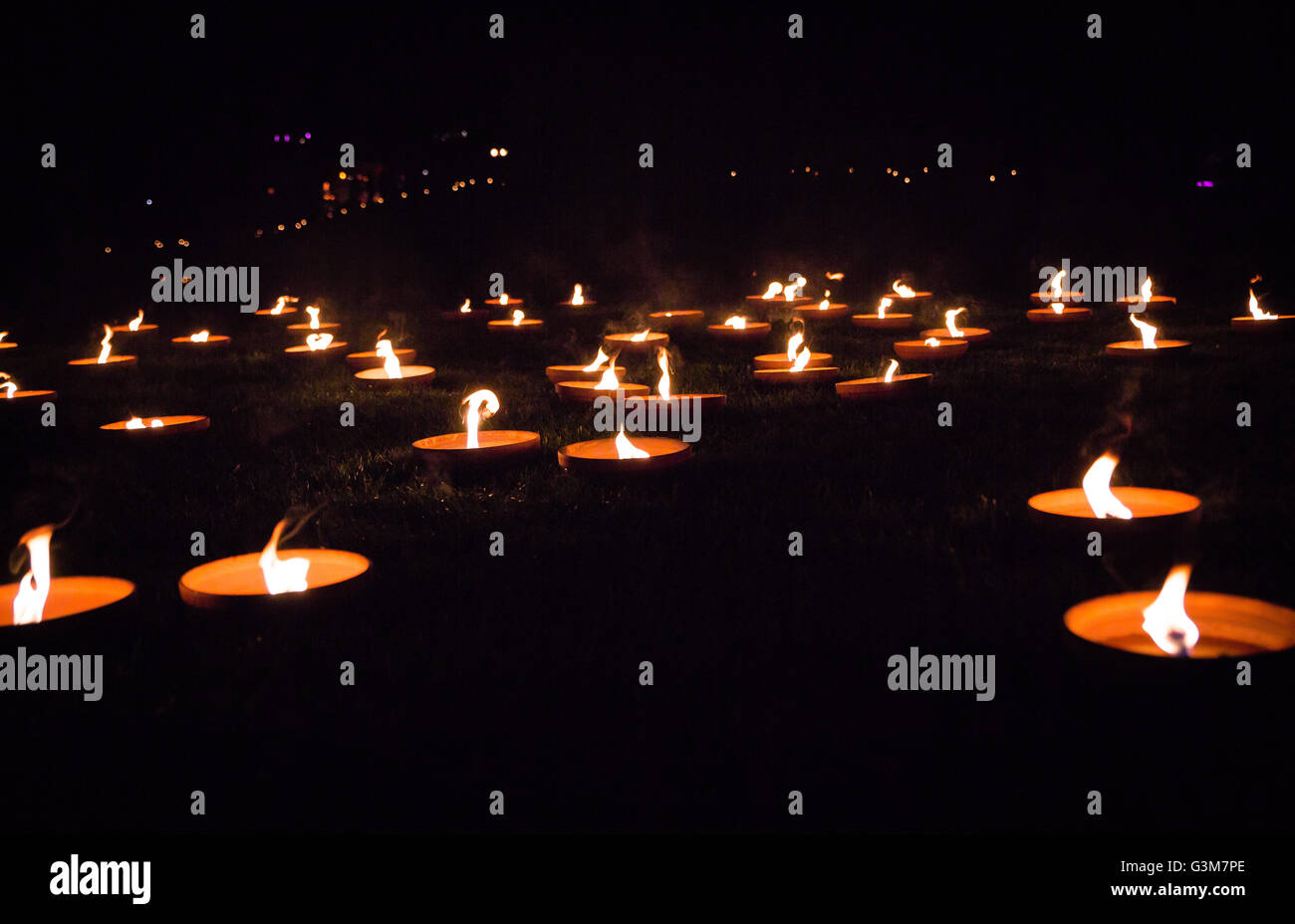 Candles at night Stock Photo - Alamy