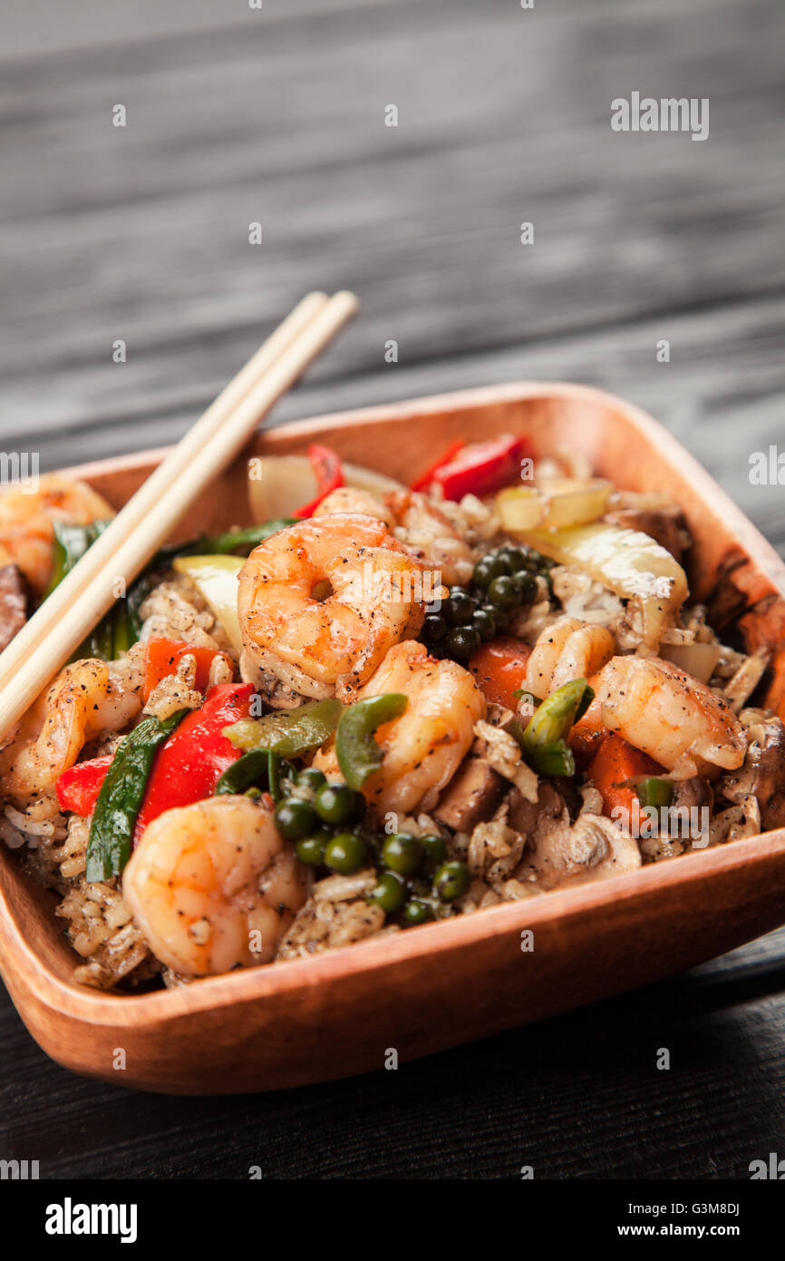 Shrimp rice dish Stock Photo - Alamy