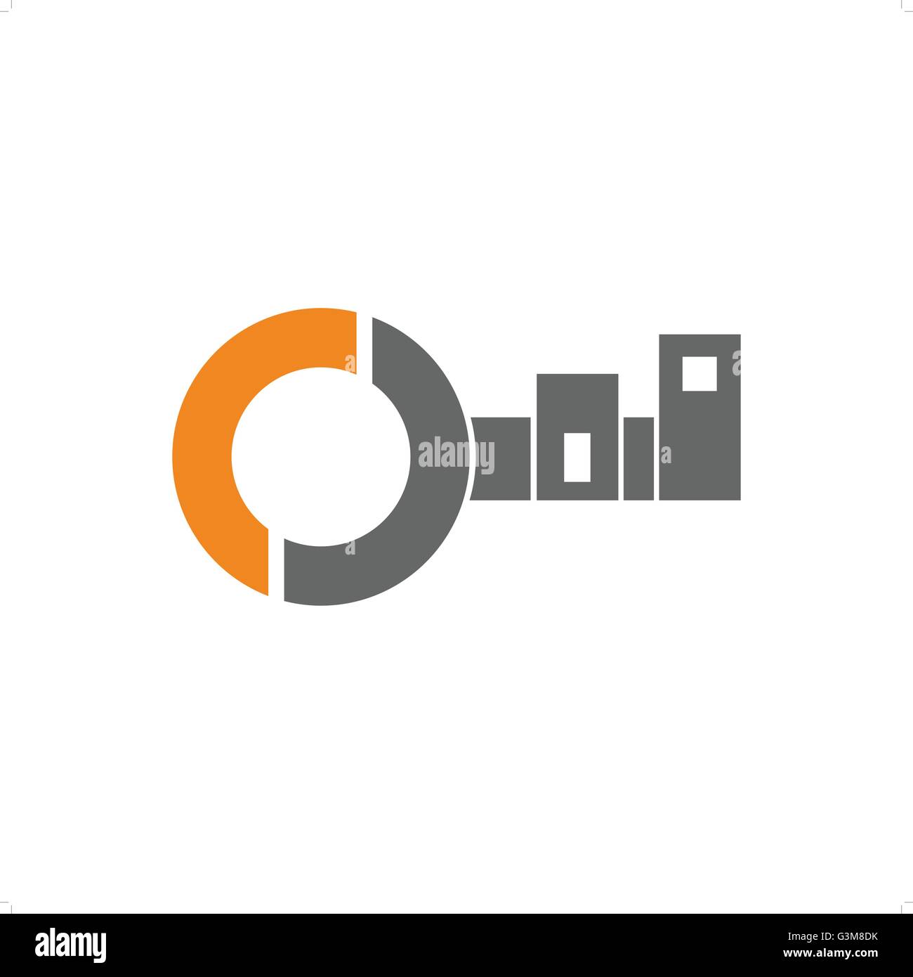 Abstract apartment key logo vector illustration isolated on white ...