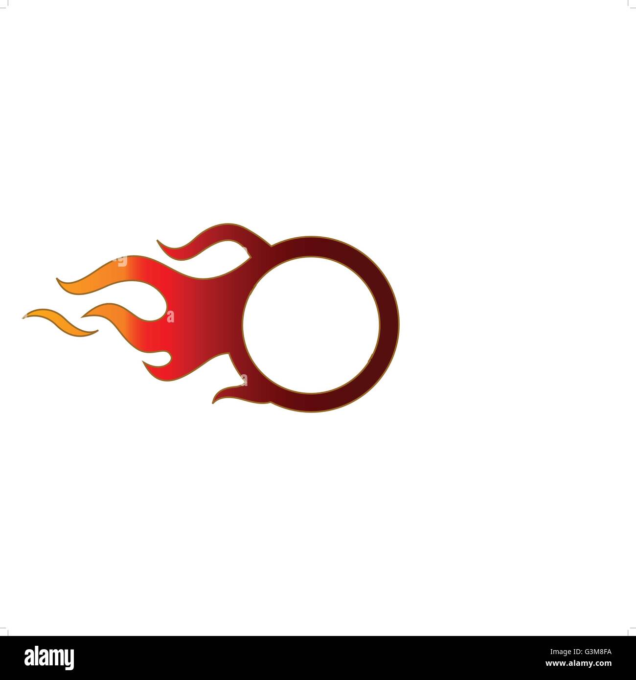 Abstract circle of fire vector illsutration isolated on white ...