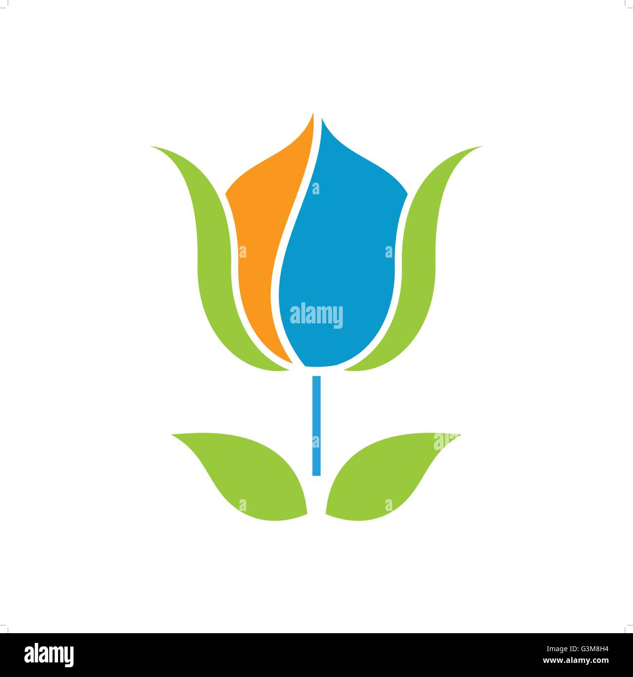 Beautiful colorful flower logo vector illustration isolated on white ...