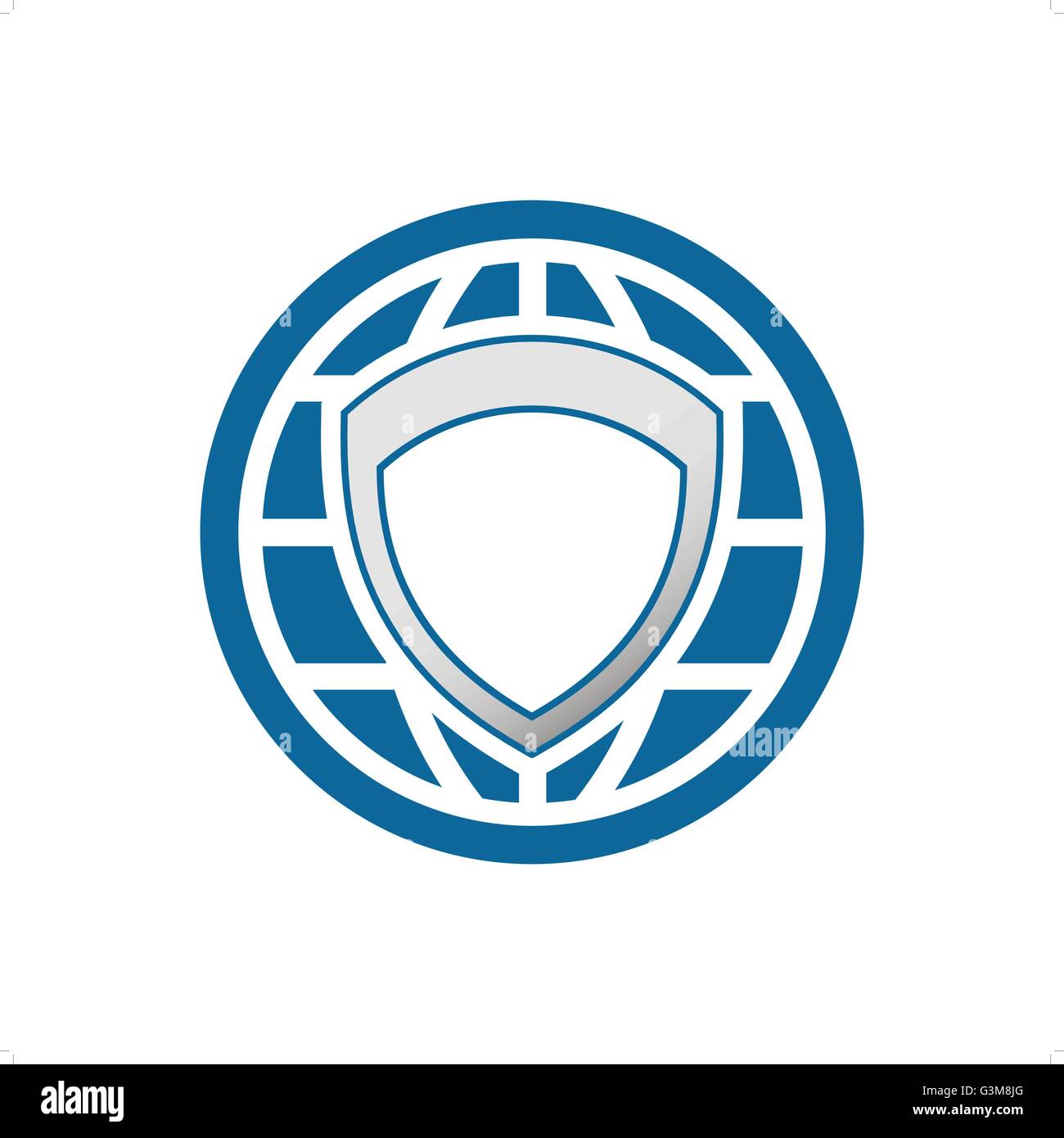 Global protection logo inside circle vector illustration isolated on ...
