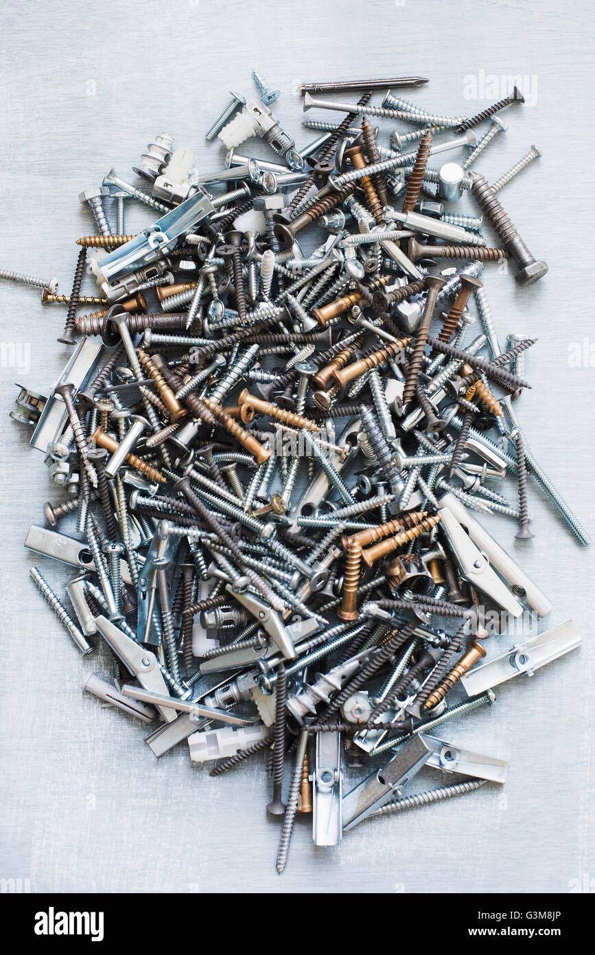 Cluster of screws and nails Stock Photo - Alamy