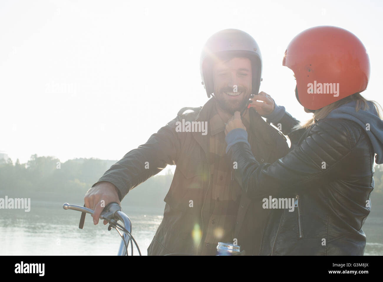 Female crash helmet hi-res stock photography and images - Alamy