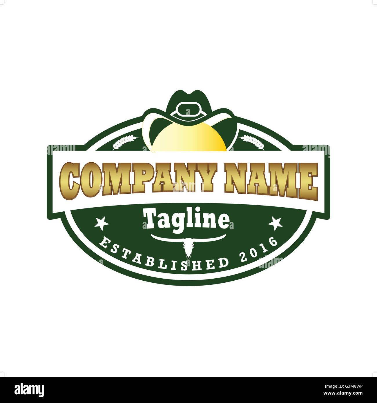 Beautiful wild west crest vector illustration isolated on white ...
