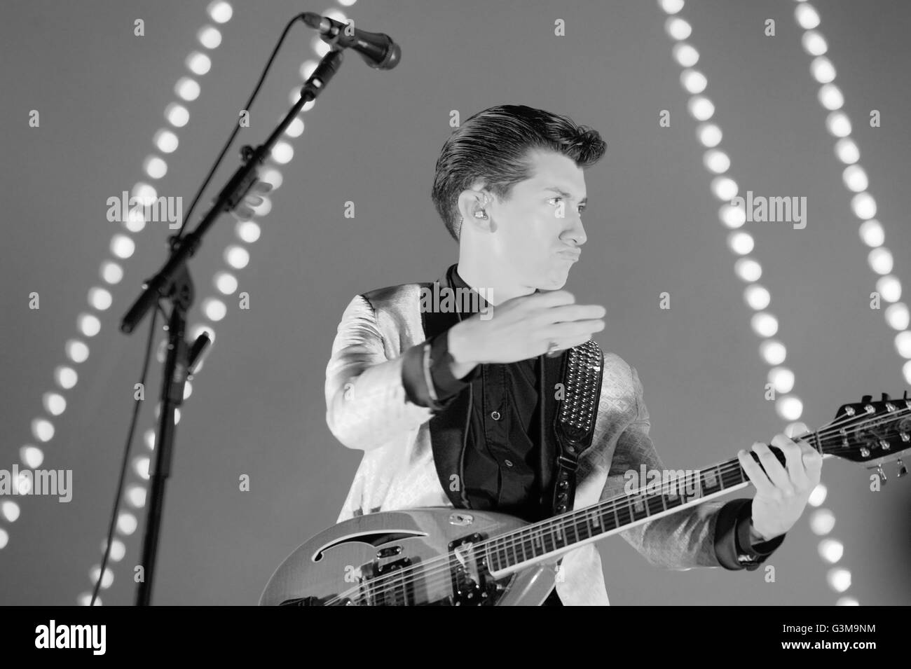Alex Turner of English rock band Arctic Monkeys performs at Zurich ...