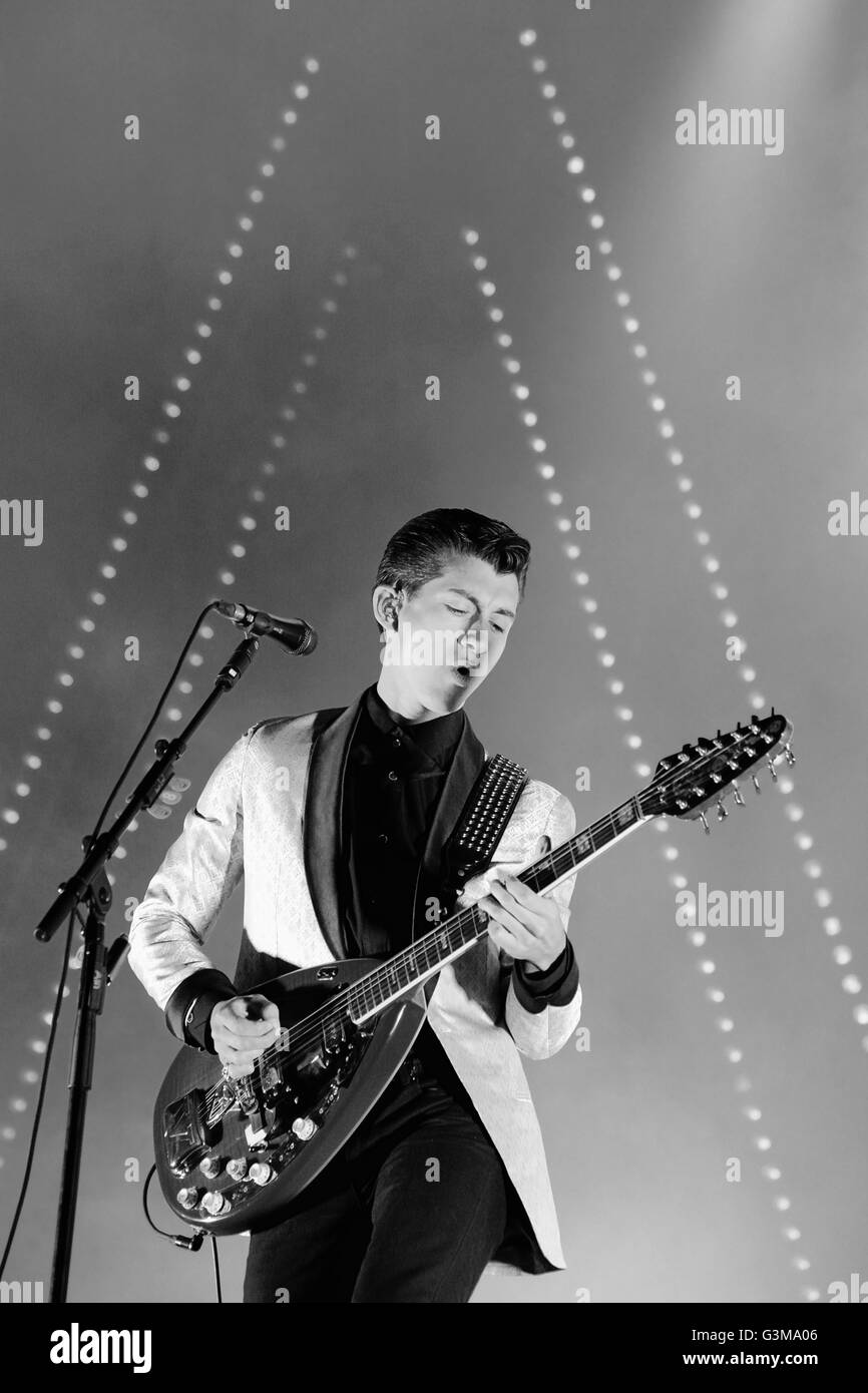 Alex Turner of English rock band Arctic Monkeys performs at Zurich ...
