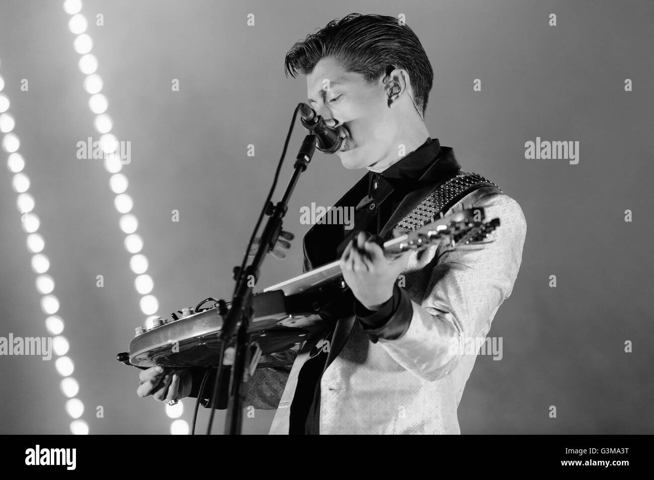 Alex Turner of English rock band Arctic Monkeys performs at Zurich ...