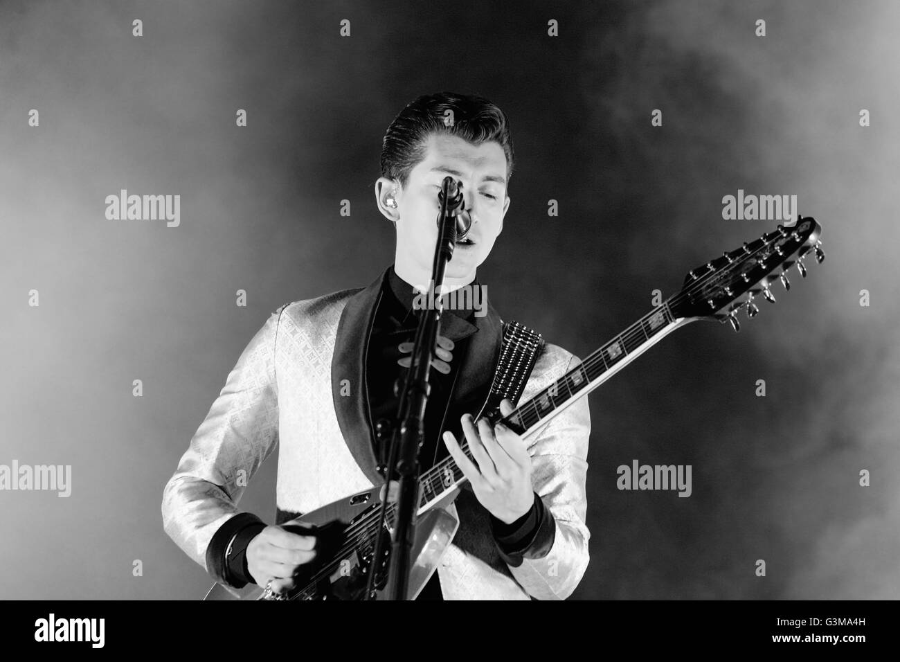Alex Turner of English rock band Arctic Monkeys performs at Zurich ...