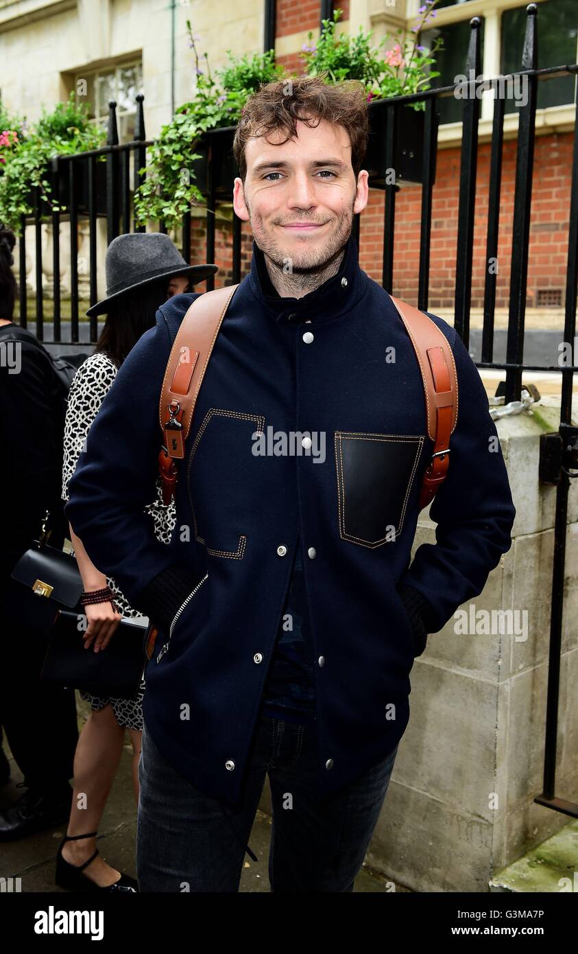 Sam Claflin arriving at the Coach London Collections Men SS17 show held ...